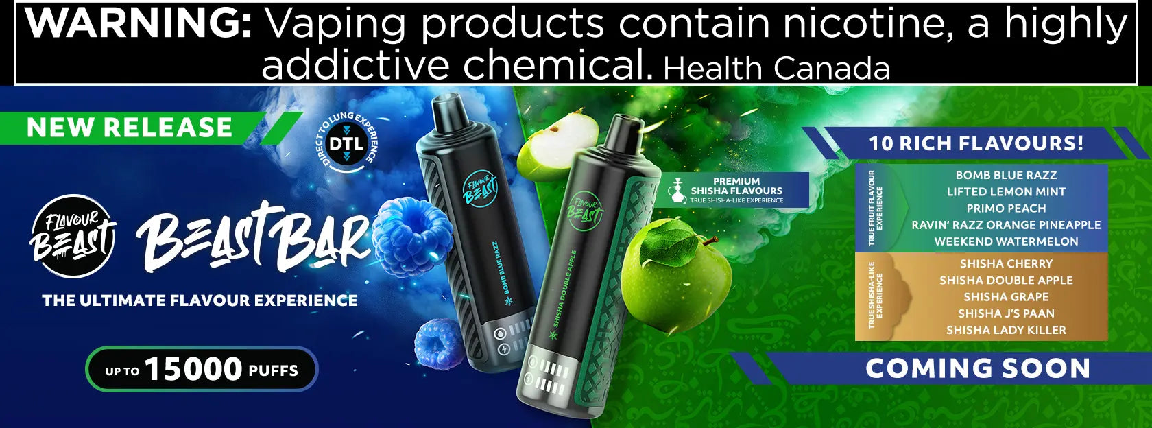 FLAVOUR BEAST BEAST BAR DISPOSABLE 15K PUFFs – Mister Vapor Ontario